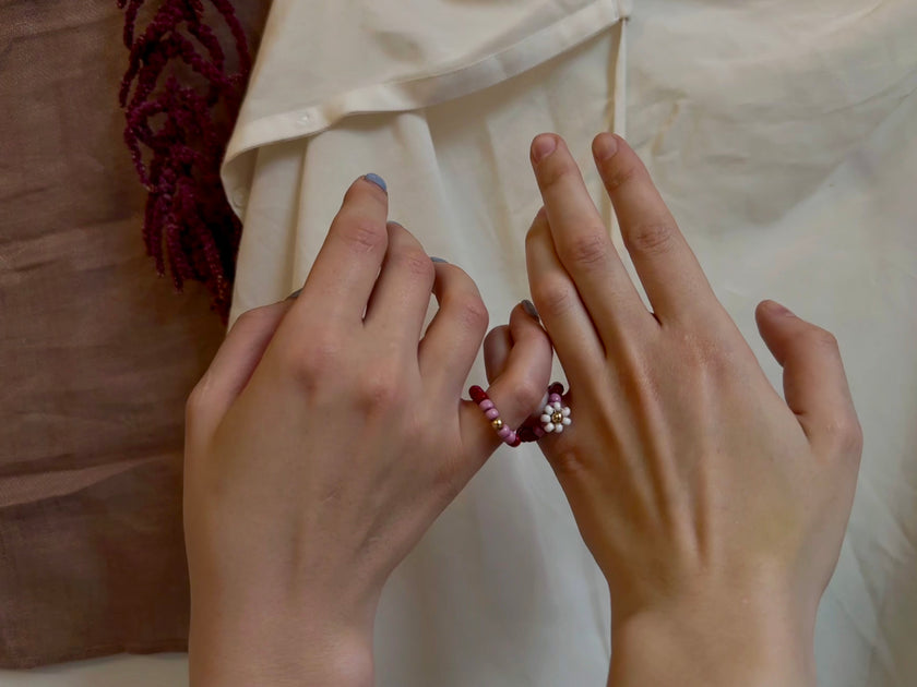 Vintage Two-Tone Beaded Ring – Three Sisters by Emma