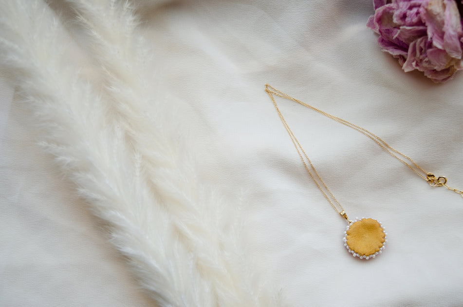 honeysuckle cheyenne pink pendant fleur recycled 14k gold-filled neckl ...